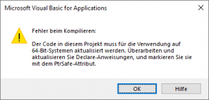 VBA Fehlermeldung Code auf 64-Bit-System aktualisieren - eKiwi-Blog.de