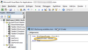 VBA Funktion zum Öffnen eines Formulars (UserForm) in Microsoft Office ...