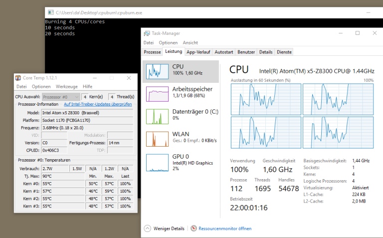 CPU und Kühlung testen mit CPUburn - eKiwi-Blog.de