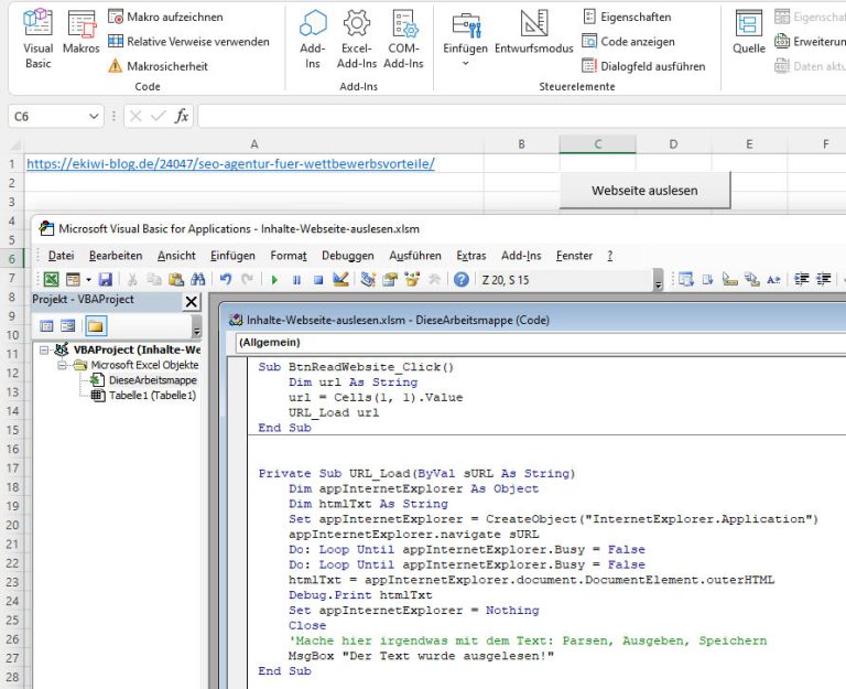 VBA Webseite auslesen - eKiwi-Blog.de VBA Webseite auslesen - eKiwi-Blog.de