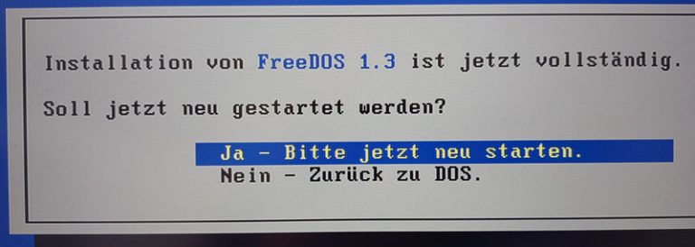 FreeDOS auf Laptop installieren - eKiwi-Blog.de