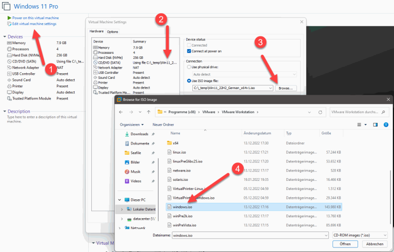 Install VMware Tools is greyed out, mount ISO manually - eKiwi-Blog.de