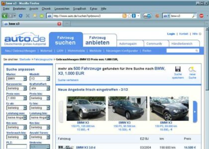 German Car Sales Websites - eKiwi-Blog.de