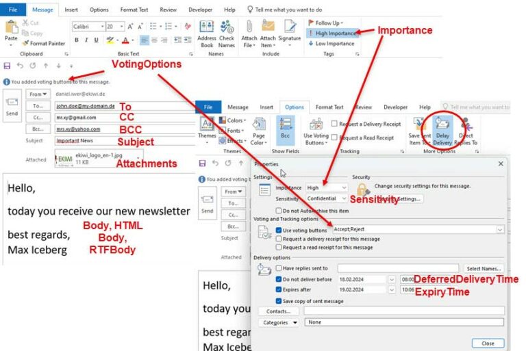 VBA Outlook: Create new e-mail - eKiwi-Blog.de