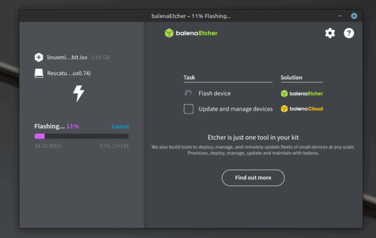 Linux: bootbaren USB-Stick erstellen mit Etcher - eKiwi-Blog.de